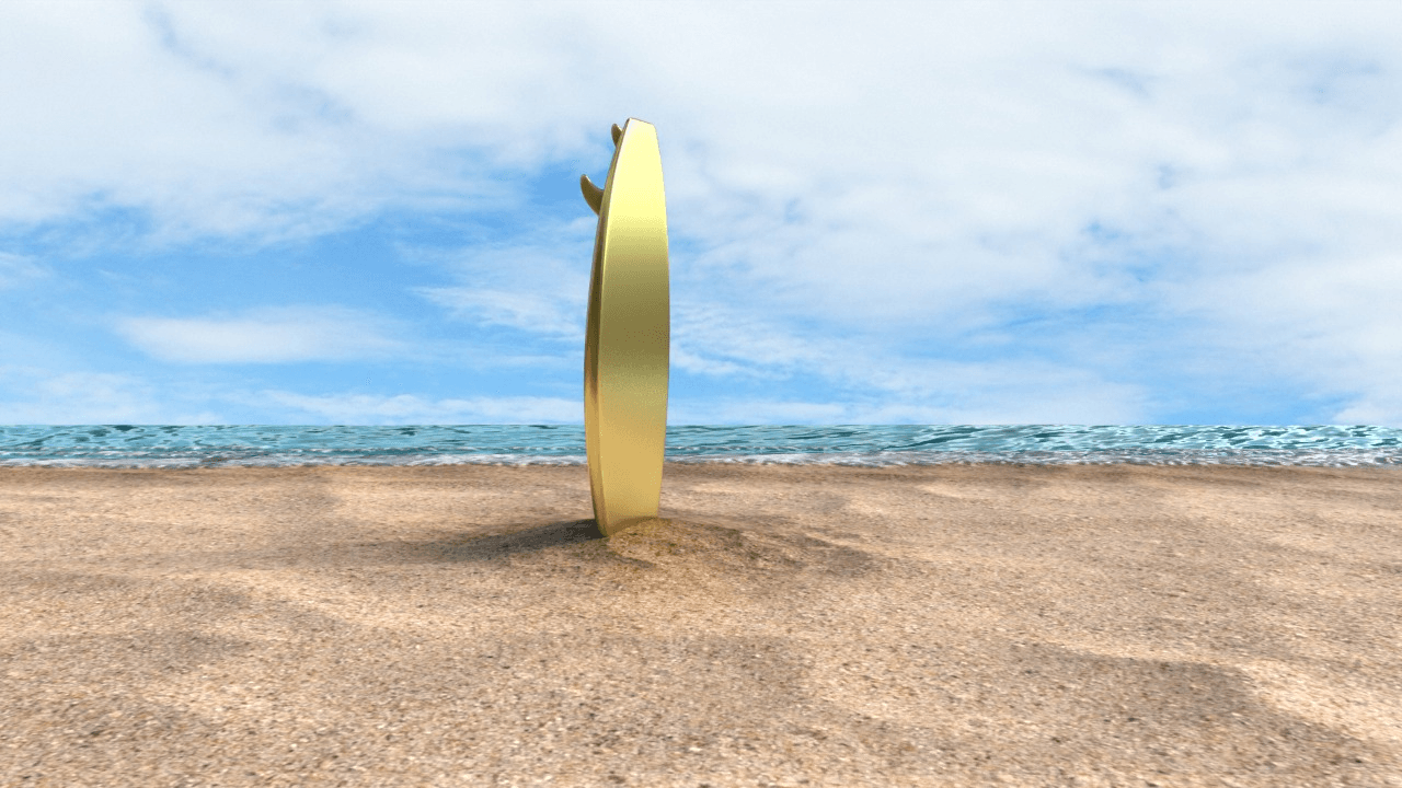 24K Gold Surfboard - Matrica